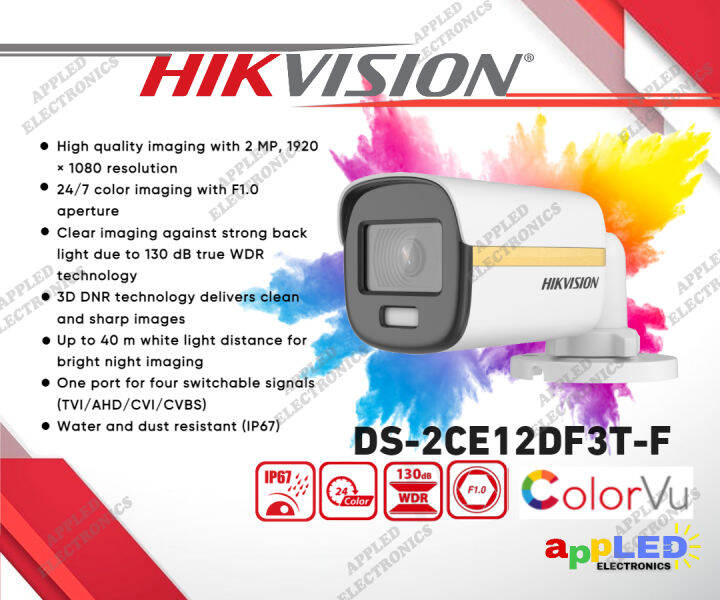 Hikvision DS-2CE12DF3T-F 2MP Bullet Color Vu (24/7 Full Color Imaging ... Hikvision DS-2CE12DF3T-F 2MP Bullet Color Vu (24/7 Full Color Imaging ...