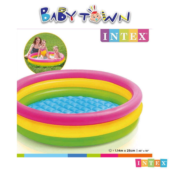 INTEX® 57412 Sunset Glow Pool, 3-Ring, W/ Infl. Floor, Ages 2+ (45 x 10 ...
