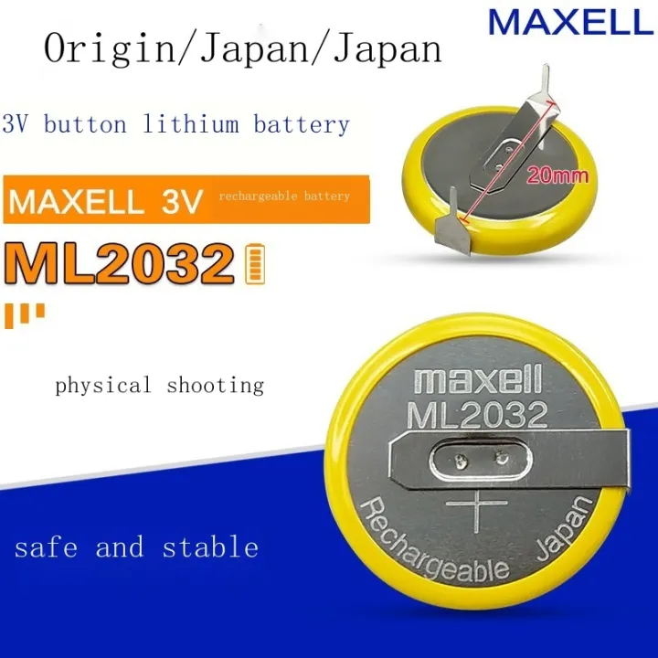 2022.new MAXELL MAXELL ML2032 button 3 v rechargeable batteries Japan ...