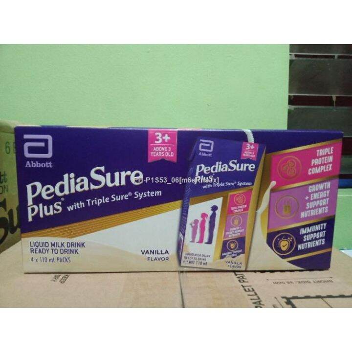 Pediasure PLUS VANILLA READY TO DRINK 4x110ml (Exp:March 2024) | Lazada PH