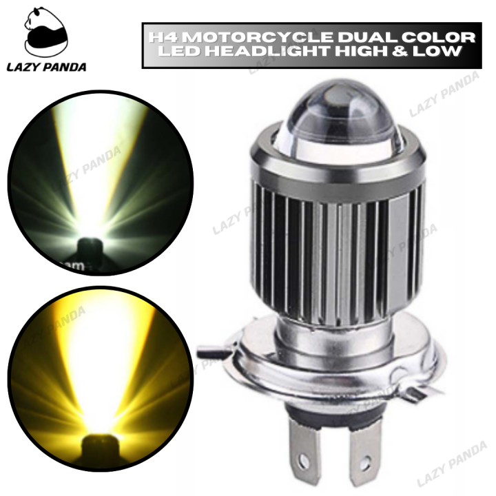 H4 MOTORCYCLE DUAL COLOR LED HEADLIGHT HIGH AND LOW LAZYPANDA | Lazada PH