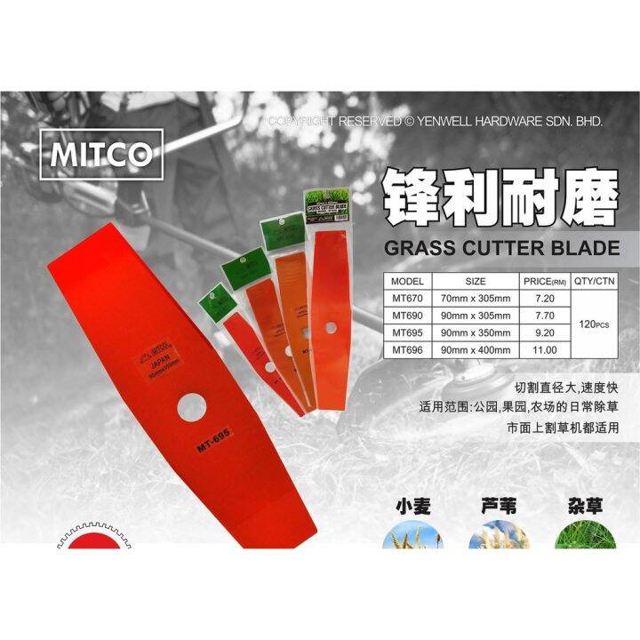 Mitco Grass Cutter Blade/Brush Cutter Blade 12"/14"/16" / MATA PISAU ...