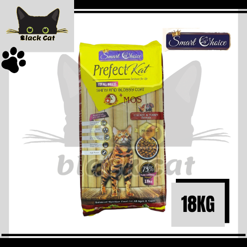 SMART CHOICE PREFECT KAT +MOS SHINY & GLOSSY COAT PREMIUM CAT FOOD 18KG ...