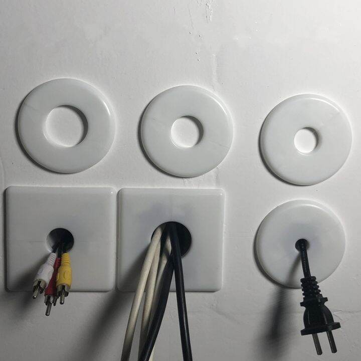 Plastic Wall Wire Hole Cover Plate Base Plug Round 86 Type Switch VGA ...