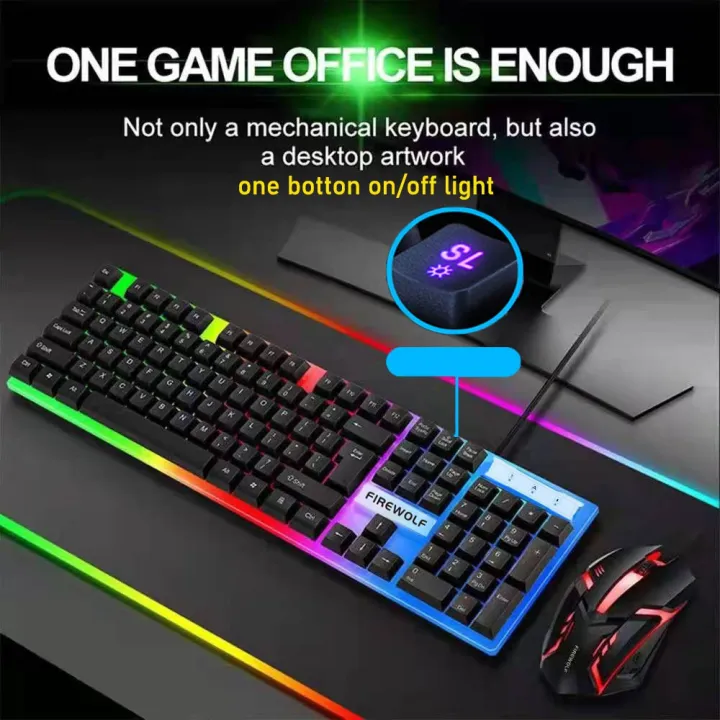 rakk keyboard FIREWOLF FWK-230 Rainbow LED Gaming Keyboard And Mouse ...