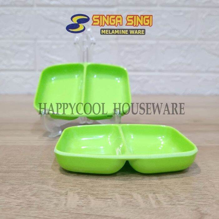 SINGA SINGI Piring Sambal Melamine Sekat / Tempat Saus 2 Sekat RD0102 ...