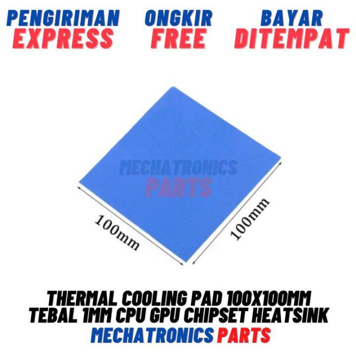 THERMAL COOLING PAD 100x100mm TEBAL 1mm CPU GPU CHIPSET HEATSINK ...
