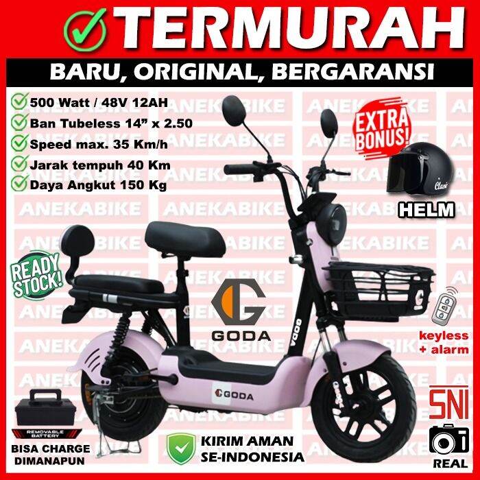 New Sepeda Motor Listrik Dewasa Goda 125 New Manggo Garansi Resmi