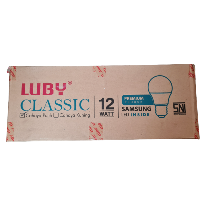 Lampu LED Luby Classic 12 W Watt 1 Dus Kardus Karton Koli isi 100 pcs ...