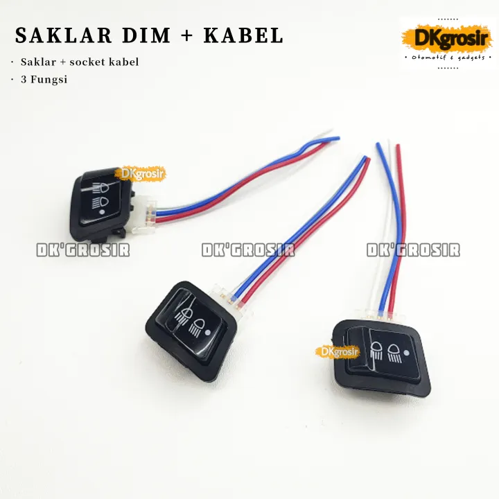 Tombol Saklar Dim On On Off + Socket kabel - Saklar Jauh Dekat ...