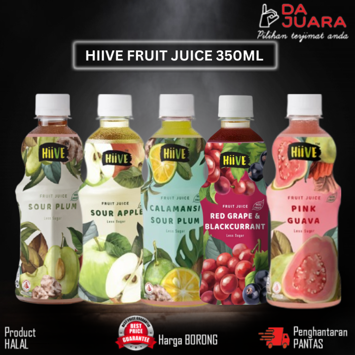 HIIVE FRUIT JUICE 350ML (SOUR PLUM, SOUR APPLE, PINK GUAVA, RED GRAPE ...