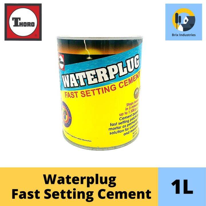 【Ready Stock】 Thoro Waterplug Fast Setting Cement 1 Liter Stops Leaks ...