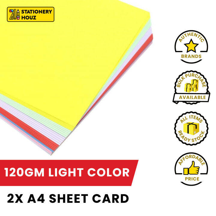 Stationery Houz A4 2 Sheet Card 120gm - Light Color / 100 shts / Color ...