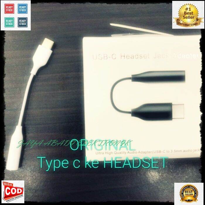 J449 ORIGINAL JACK USB TYPE C TIPE 3.5 MM HEADSET Adapter converter JEK KONVER USB Type C TIPE ...