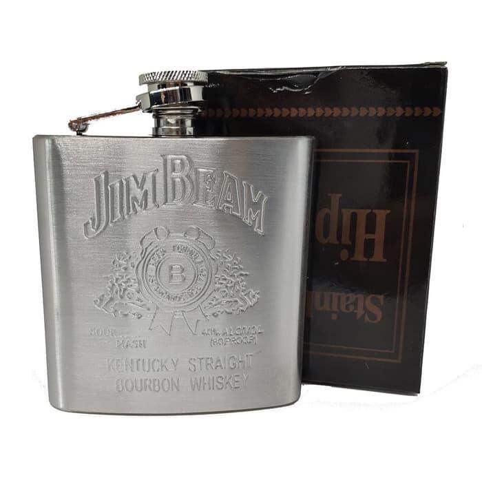 Botol Wine Bir Whiskey Stainless Steel Hip Flask Jim Beam 6 Oz | Lazada ...