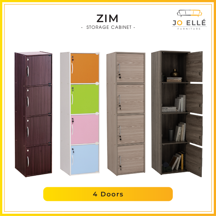 Jo ELLE - Zim 4 Doors Storage Cabinet with Lock / Storage Box / Almari ...