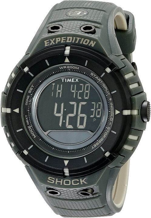 Timex Men's T49612 Expedition Shock Digital Compass Olive/Black Resin ...