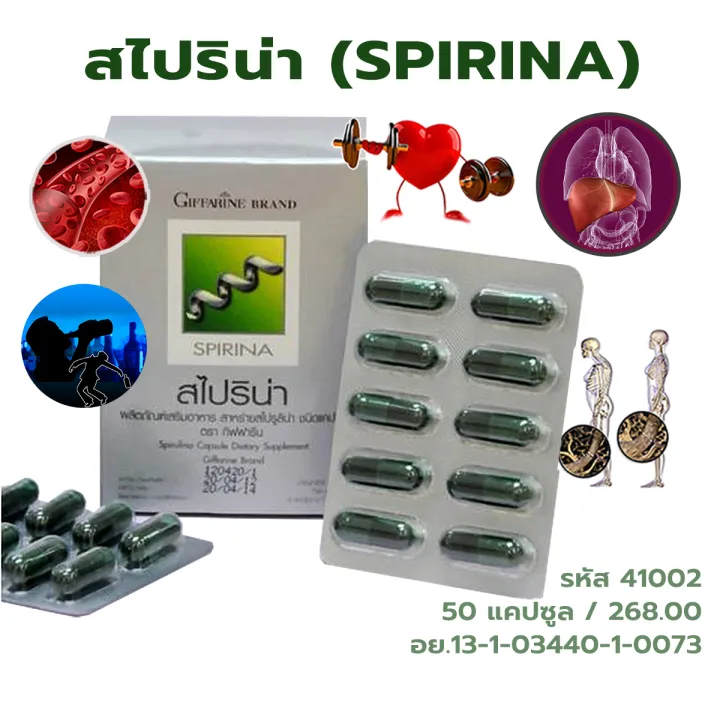 #ส่งฟรี #โปรตีนเม็ด #โปรตีนจากพืช สไปริน่า (SPIRINA) #สาหร่ายสไปรูลิน่า ผลิตภัณฑ์เสริมอาหาร ...