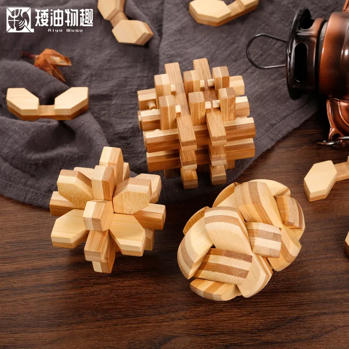 Large Burr Puzzle Luban Ball Lock Rugby the Eighteen Disciples of the ...