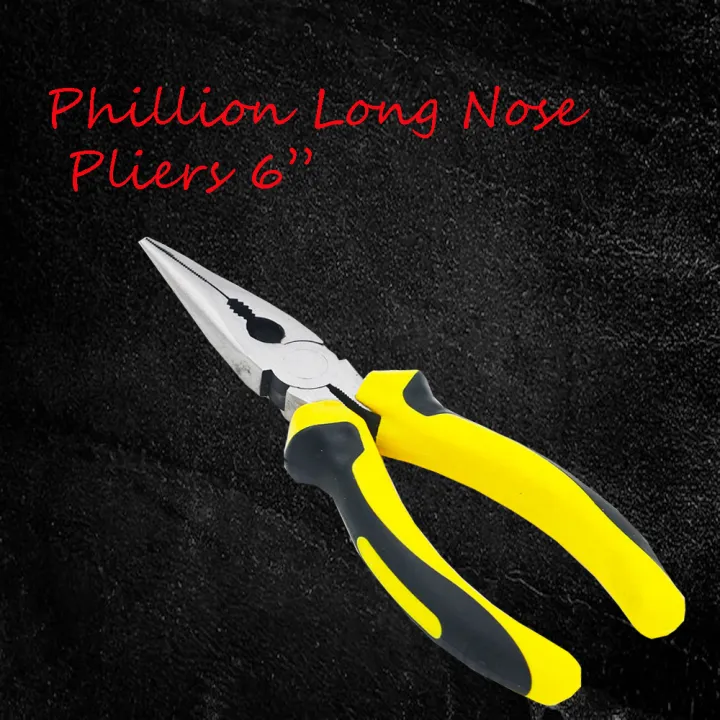 Phillion Long Nose Pliers 6" Effort-saving wire cutters Electrician's ...