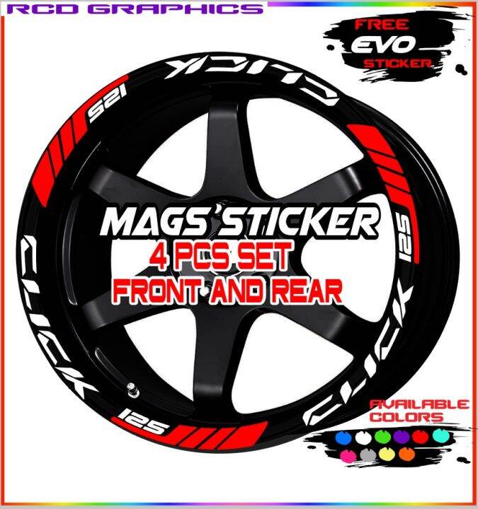 Mags sticker / Click 125 v1 v2 and v3 mags sticker 4pcs set front and ...