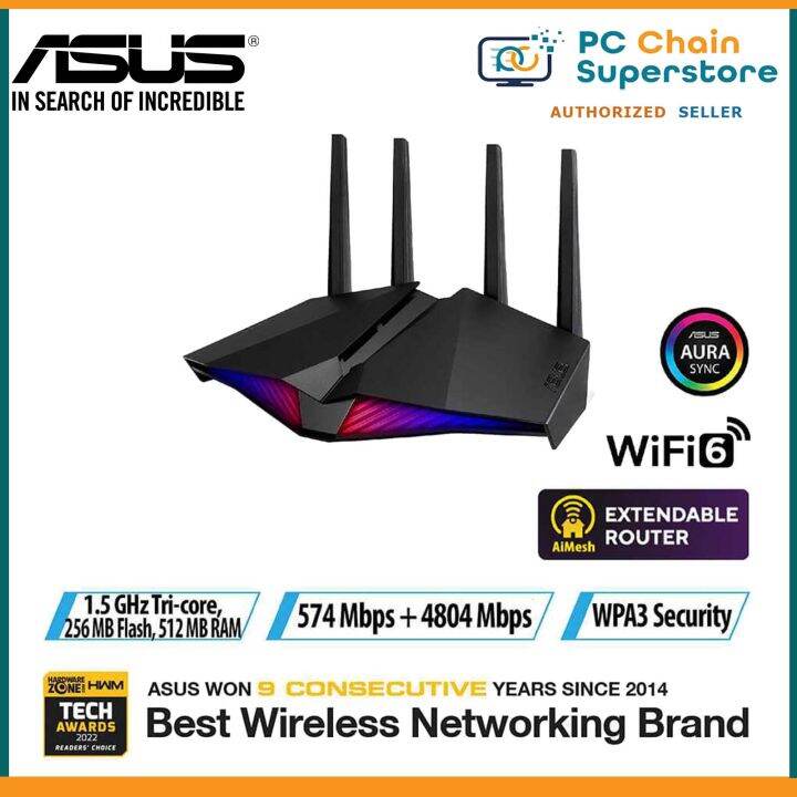 ASUS RT-AX82U AX5400 (AX82U) Dual Band WiFi 6 Gaming Router - Mobile ...