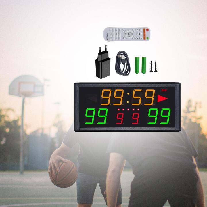 aternee Digital Scoreboard LED Display Score Clock for Badminton ...
