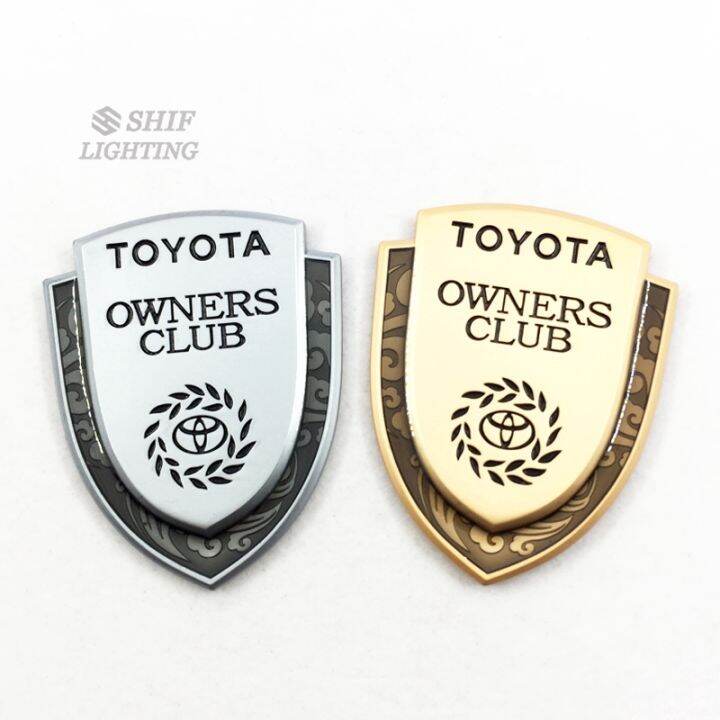 1 X Metal Gold TOYOTA OWNERS CLUB Logo Auto Car Decorative Emblem Badge ...
