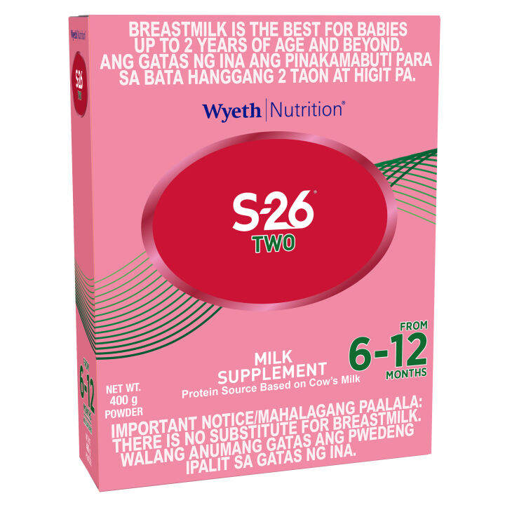 S-26 TWO Milk Supplement for 6-12 Months, Box 400g | Lazada PH