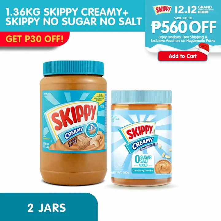 1.36 kg SKIPPY® Creamy + SKIPPY® No Sugar No Salt Added | Lazada PH