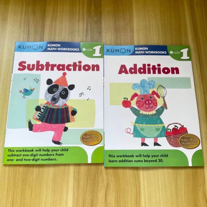 Kumon Grade 1 Workbook (2 books) Addition and Subtraction Elementary ...