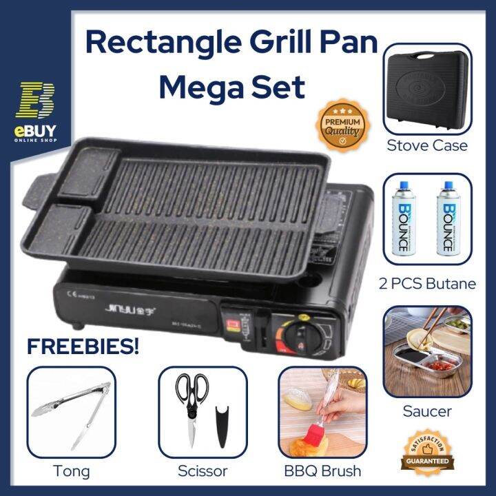【COD】 COMPLETE SET Samgyupsal Authentic Mega Set Rectangle Grill Pan w ...