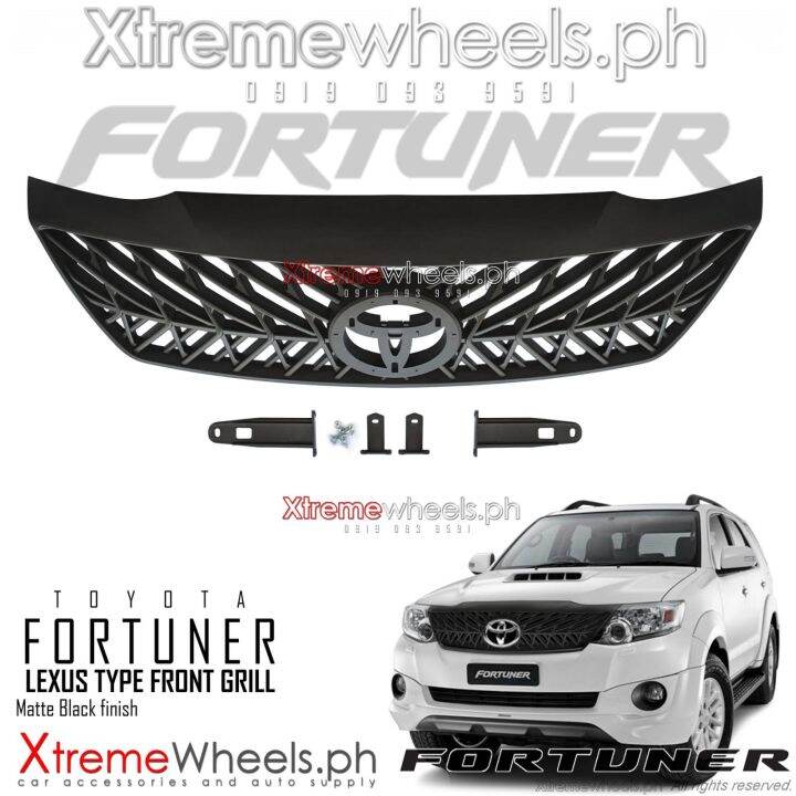 Fortuner 2012-2015 Lexus Type Front Grille / Grill Matte Black ...