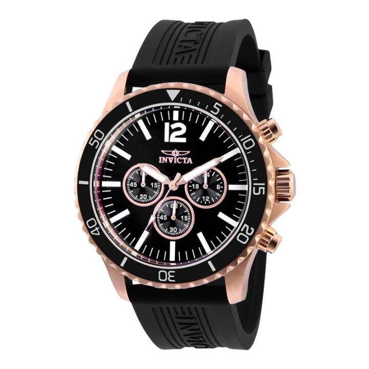 Jam Tangan Pria INVICTA Pro Diver 32510 Chronograph Black Dial Black ...
