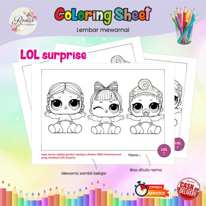 Kertas Mewarnai Anak TK SD / Kertas Gambar / Kertas Warna LOL | Lazada ...