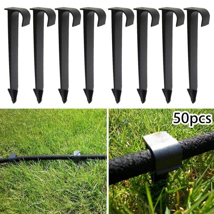 Pipe Ground Stakes Drip Irrigation Tube Holder Leaky Soaker Yard 50PCS ...