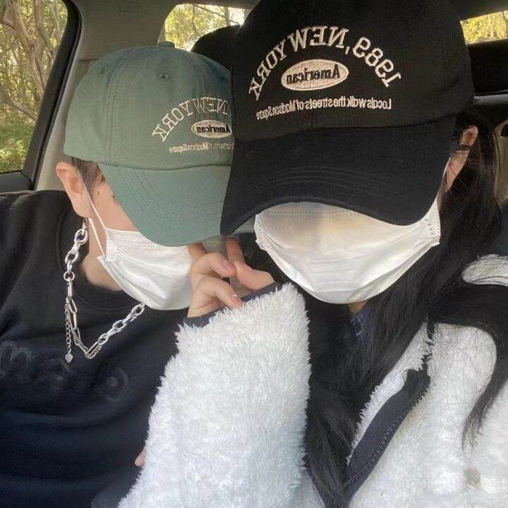 Topi Korean Cap Adjustable Casual Cap Embroidery Couple Male Korean ...