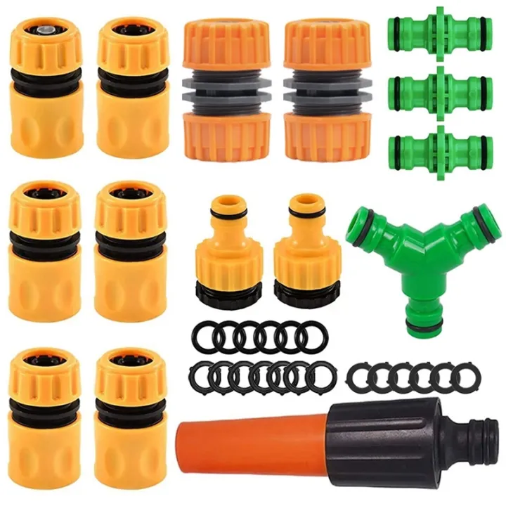 Hot Plastic 4 Point Water Pipe Quick Connector Set Gardening Watering ...