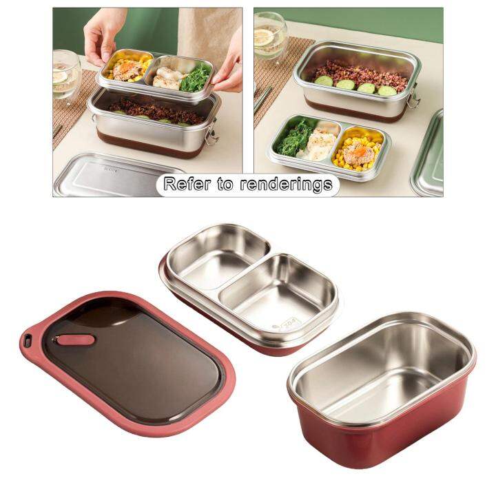 Serenable 1200ml Stainless Steel Bento Non Microwavable Portion Control ...