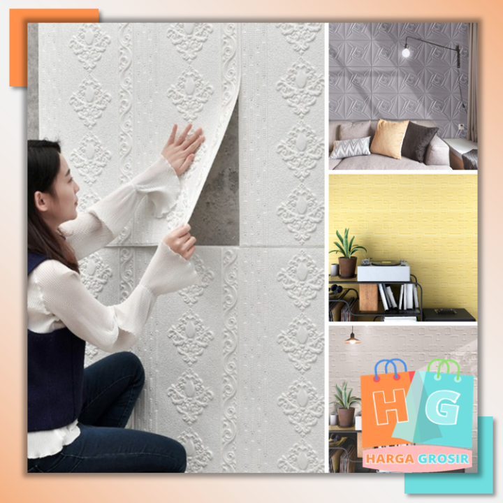 Harga Grosir - Wallpaper 3D Foam / Wallpaper Dinding 3D / Sticker ...