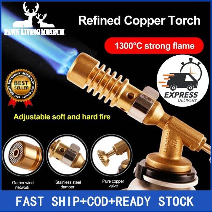 ♟ New All Bronze Butane Torch Gun Portable Welding Torch Nozzle Mapp ...