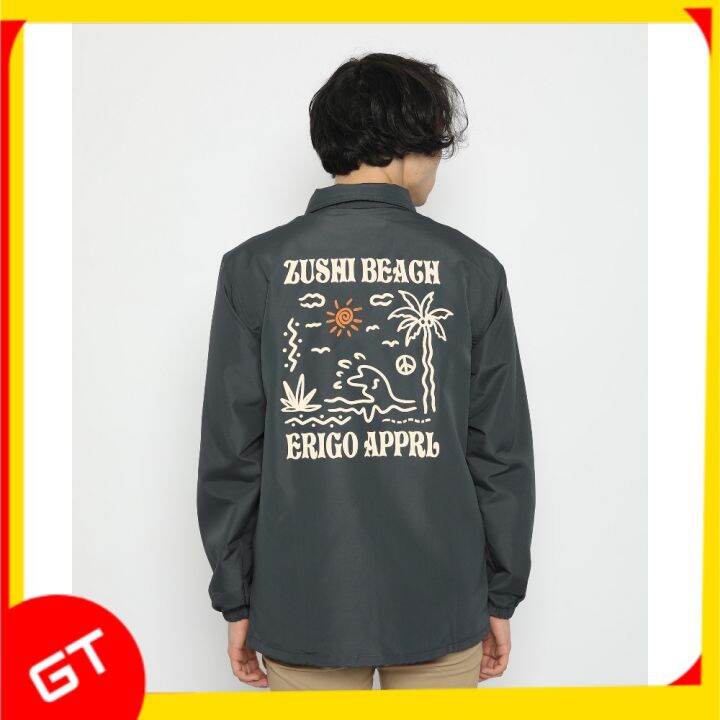 Jaket Erigo Pria Coach Jacket Distro Zushi Grey Original - EO | Lazada ...