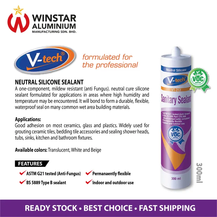 VT-212 Sanitary Sealant - 300ML (CLEAR/ WHITE) | Lazada