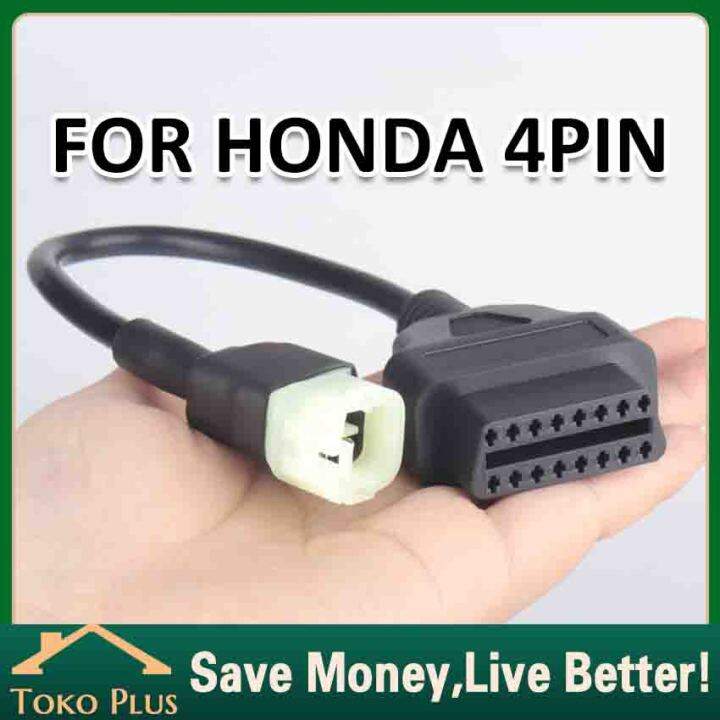 Honda 4 Pin Kabel Scan Adapter OBD2 OBD 2 Motor OBD2 to 4 Pin ...