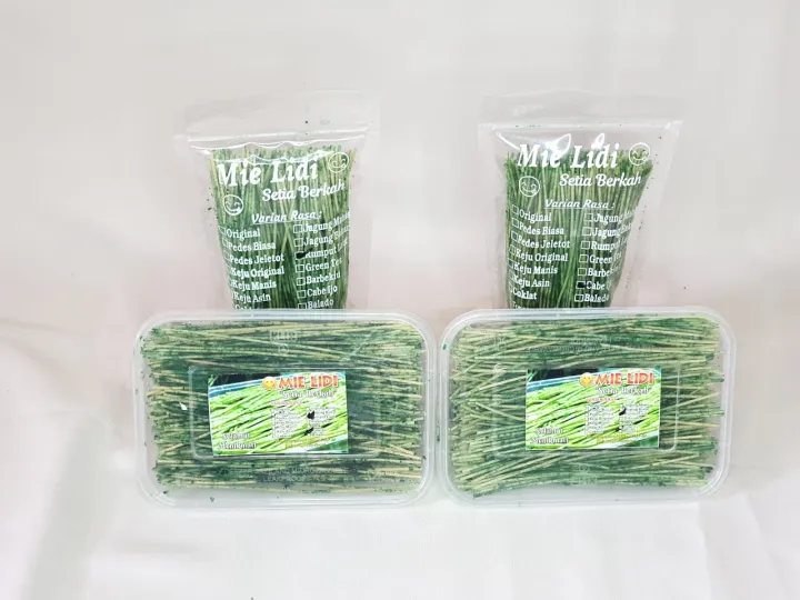 Mie Lidi Varian Rasa Rumput Laut Cabe Ijo Ukuran 120gr dan Box 500ml ...