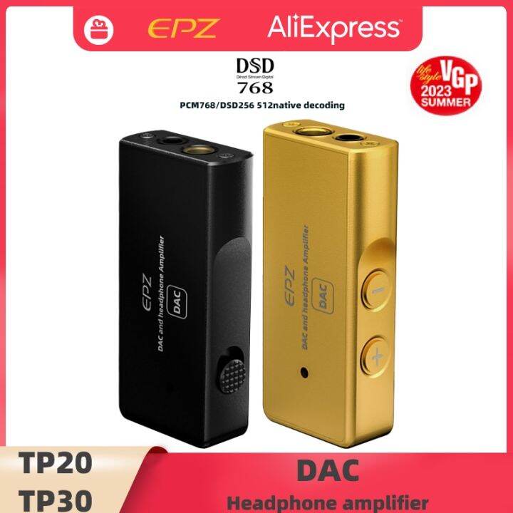 EPZ TP20 TP30 Portable MQA USB DAC Audio Headphone Amplifier / Dongle Type C ES9038Q2M DSD256 ...