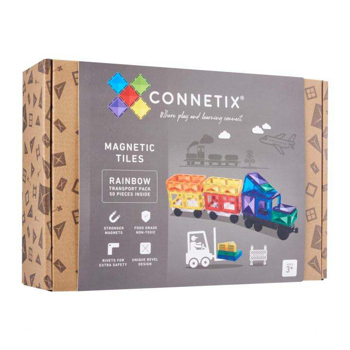 Connetix Tiles Rainbow Transport Pack Kids Magnetic Tiles Steam ...