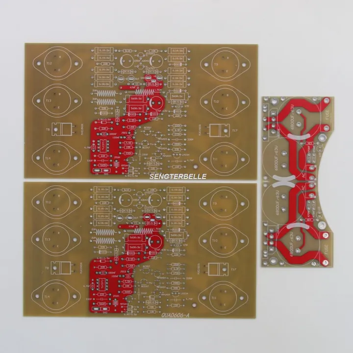 Hifi QUAD606 Audio Stereo Amplifier Bare Board PCB + Power Supply Board ...