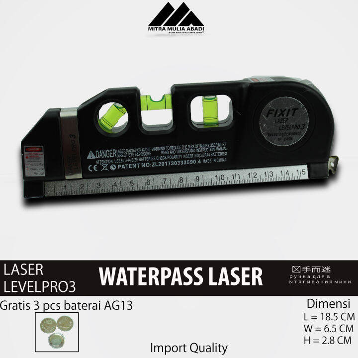 Fixit Level Pro 3 Penggaris Laser Waterpass Meteran Laser | Lazada ...
