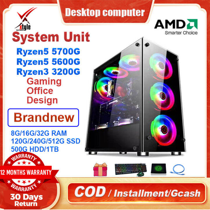 CPU Unit Only CPU Gaming PC AMD Ryzen5 5800X with RTX3060 5700G 5600G ...